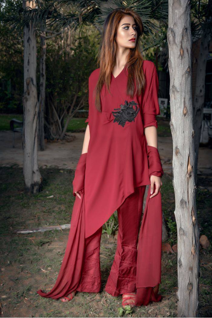 EXCLUSIVE MAROON LUXURY PRET – AQS74 – Exclusive Online Boutique