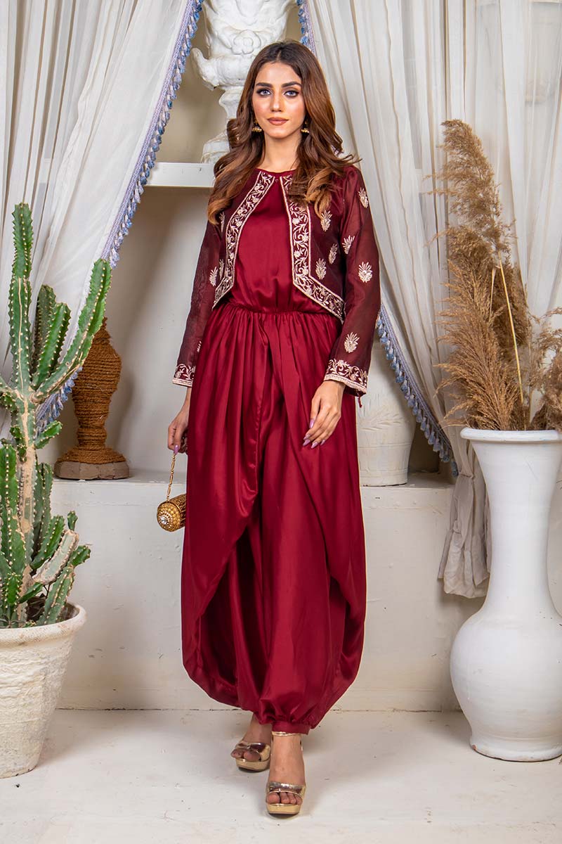 EXCLUSIVE MAROON CASUAL WEAR – ZZS87 – Exclusive Online Boutique